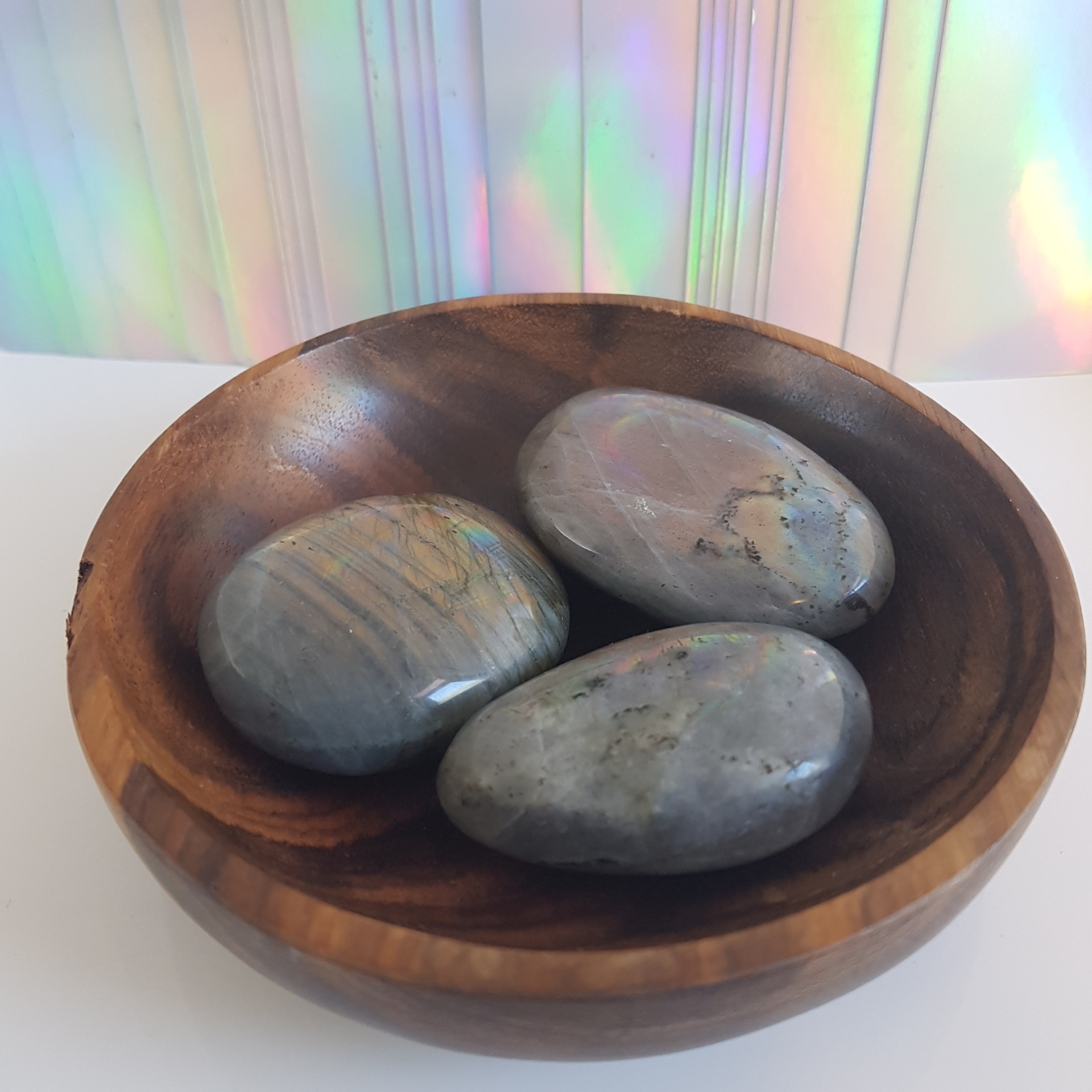 Energy Crystals - Labradorite Palm Stone Medium (Sunset Flash)